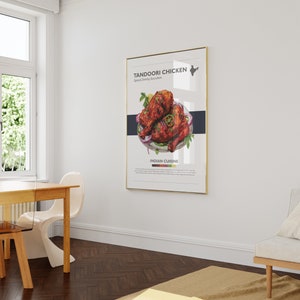 TANDOORI CHICKEN POSTER | Minimalist Indian Tandoor Chicken Wall Art ...