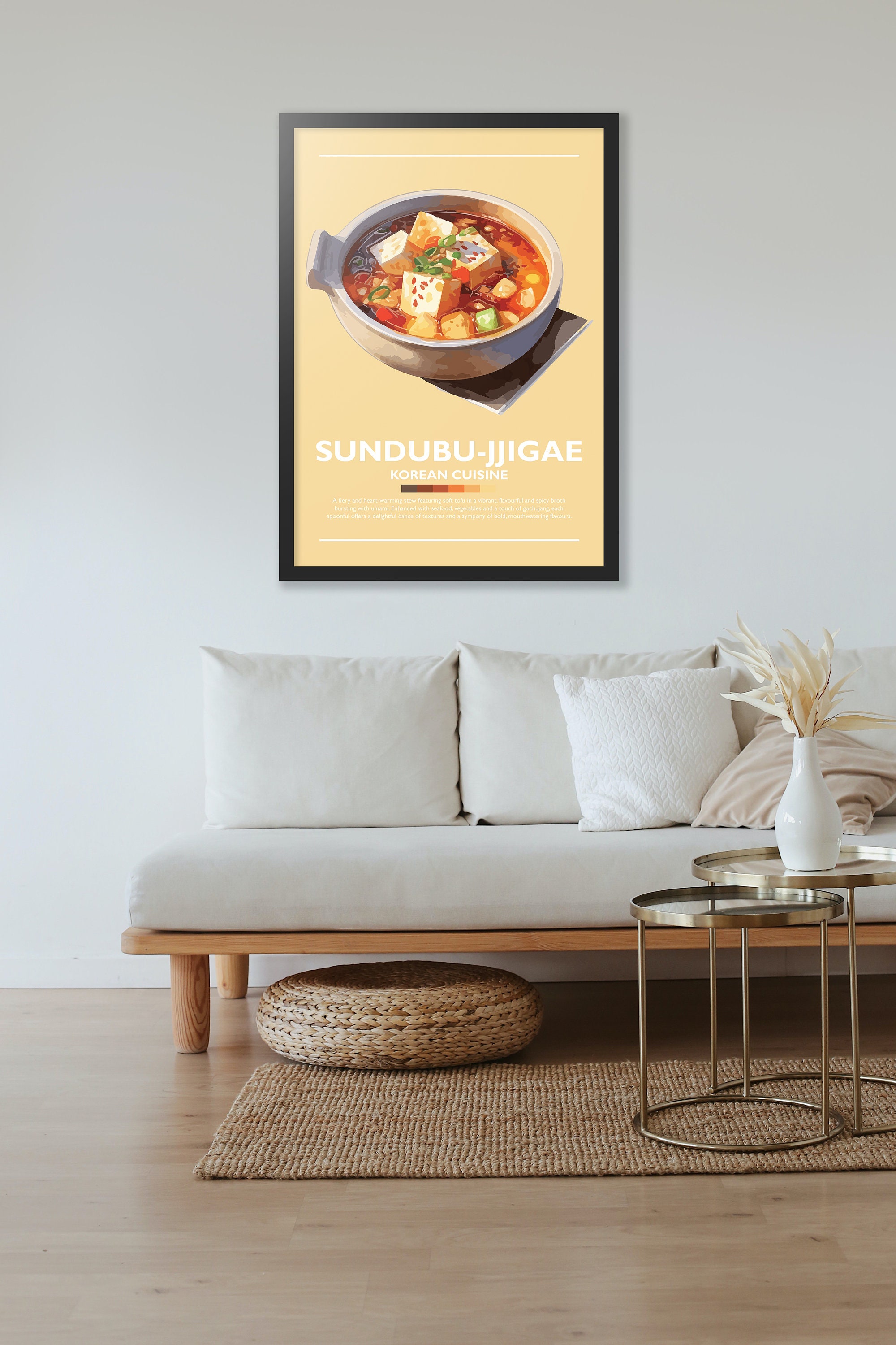 KOREAN SUNDUBU JJIGAE Minimalist Soft Tofu Stew Poster Wall Art Decor ...