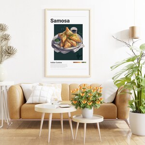 INDIAN SAMOSA POSTER | Minimalist Indian Samosa Wall Art Decor ...