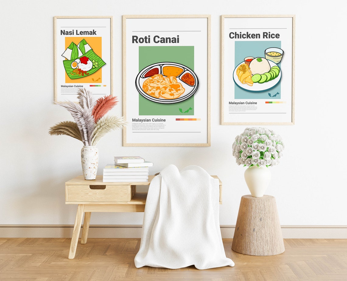 Malaysia Food Poster Bundle Set of 3 Wall Art Decor - Etsy