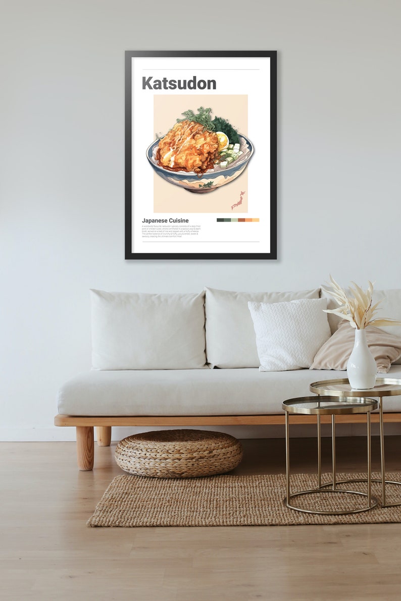 DONBURI KATSUDON POSTER Minimalist Japanese Wall Art Decor Digital ...