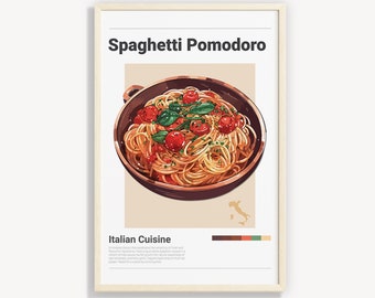 Tagliatelle Poster Pasta Art Print Spaghetti Poster Food - Etsy