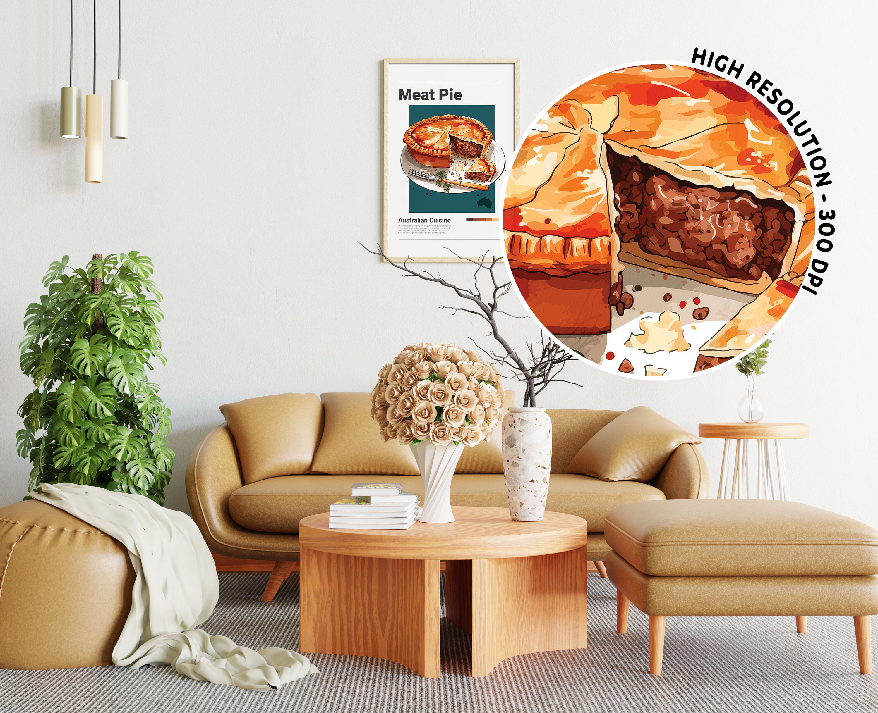 AUSTRALIAN MEAT PIE Poster Minimalist Wall Art Decor Digital Prints ...