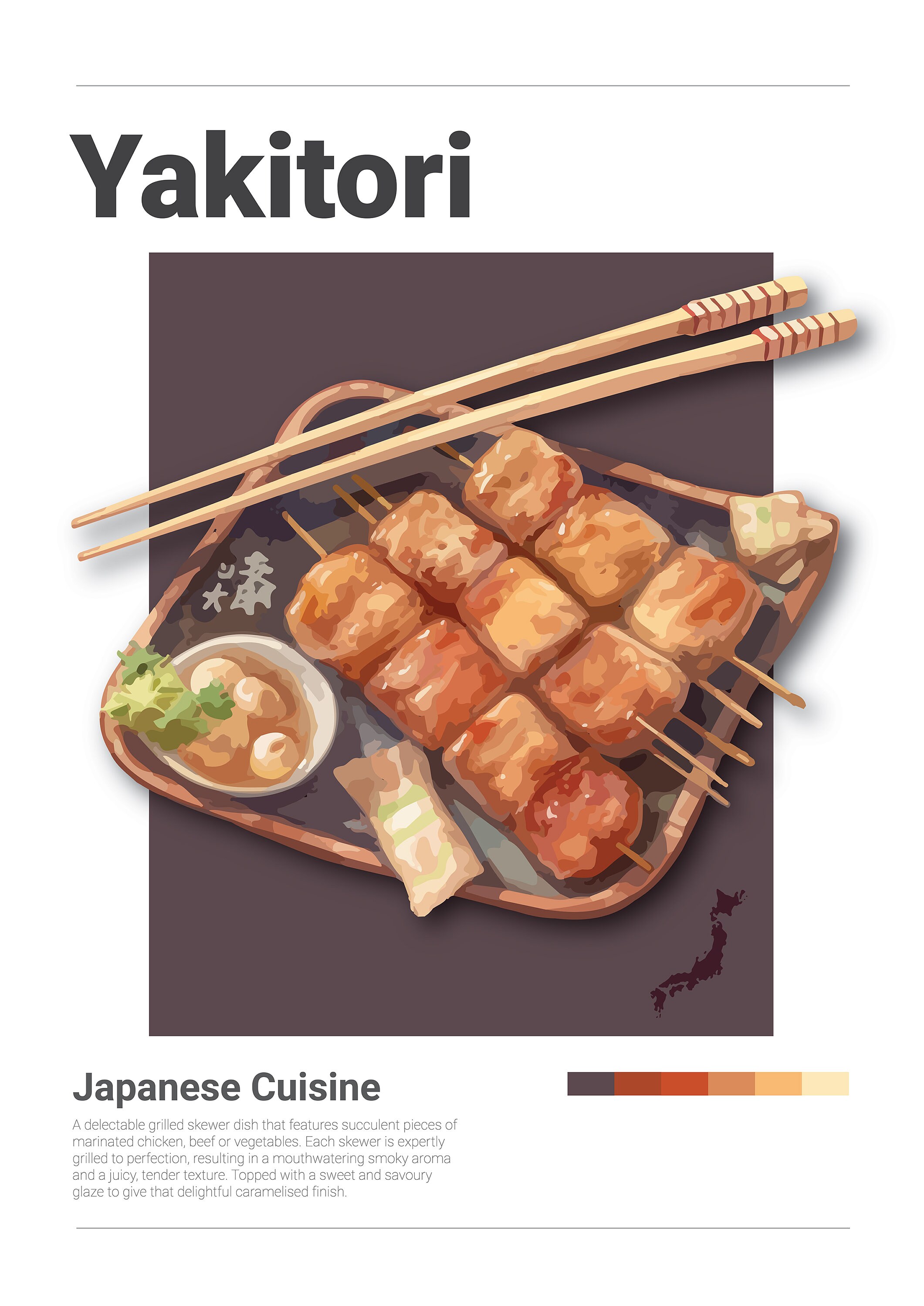 Japanese Food Poster Bundle Set of 3 Wall Art Decor Minimalist Digital ...