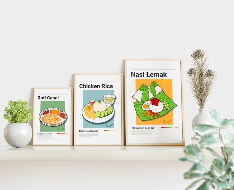 Malaysia Food Poster Bundle Set of 3 Wall Art Decor - Etsy