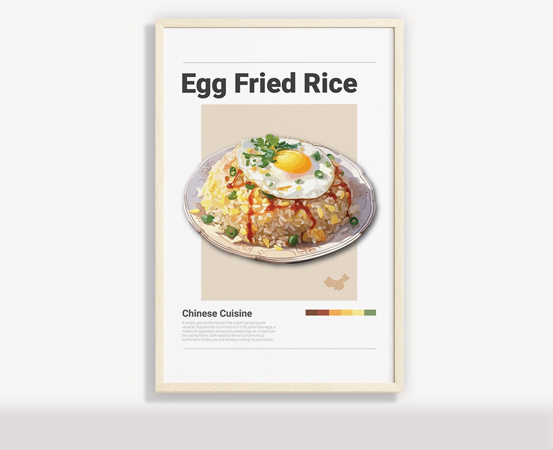 EGG FRIED RICE Poster Chinese Minimalist Wall Art Decor - Etsy