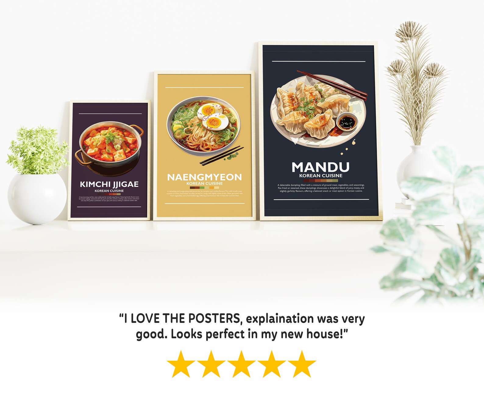 Set of 3 Minimalist Korean Food Poster Bundle Wall Art Decor - Etsy