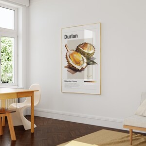MALAYSIAN DURIAN POSTER | Minimalist Wall Art Decor | Digital Prints ...