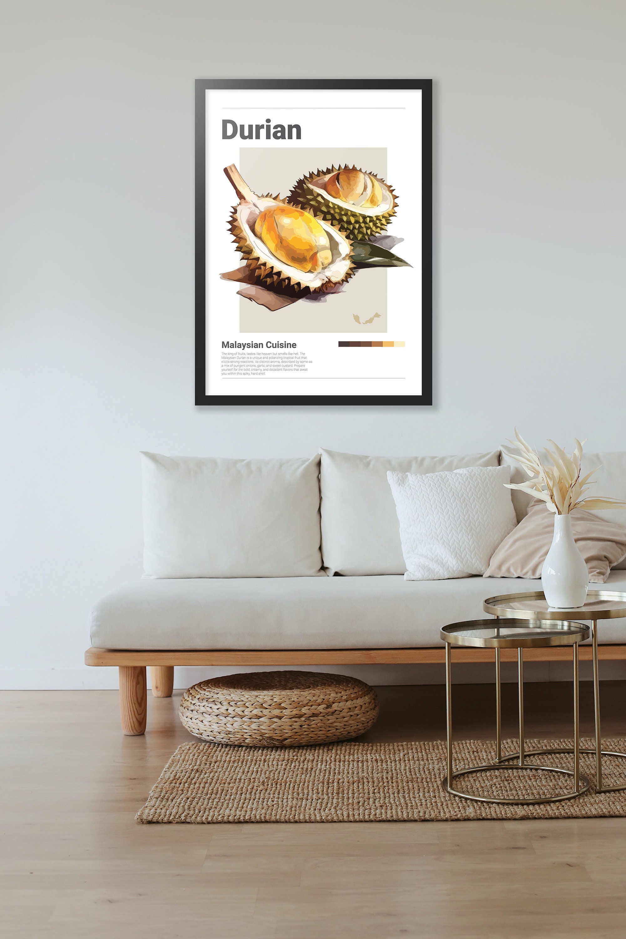 MALAYSIAN DURIAN POSTER Minimalist Wall Art Decor Digital - Etsy