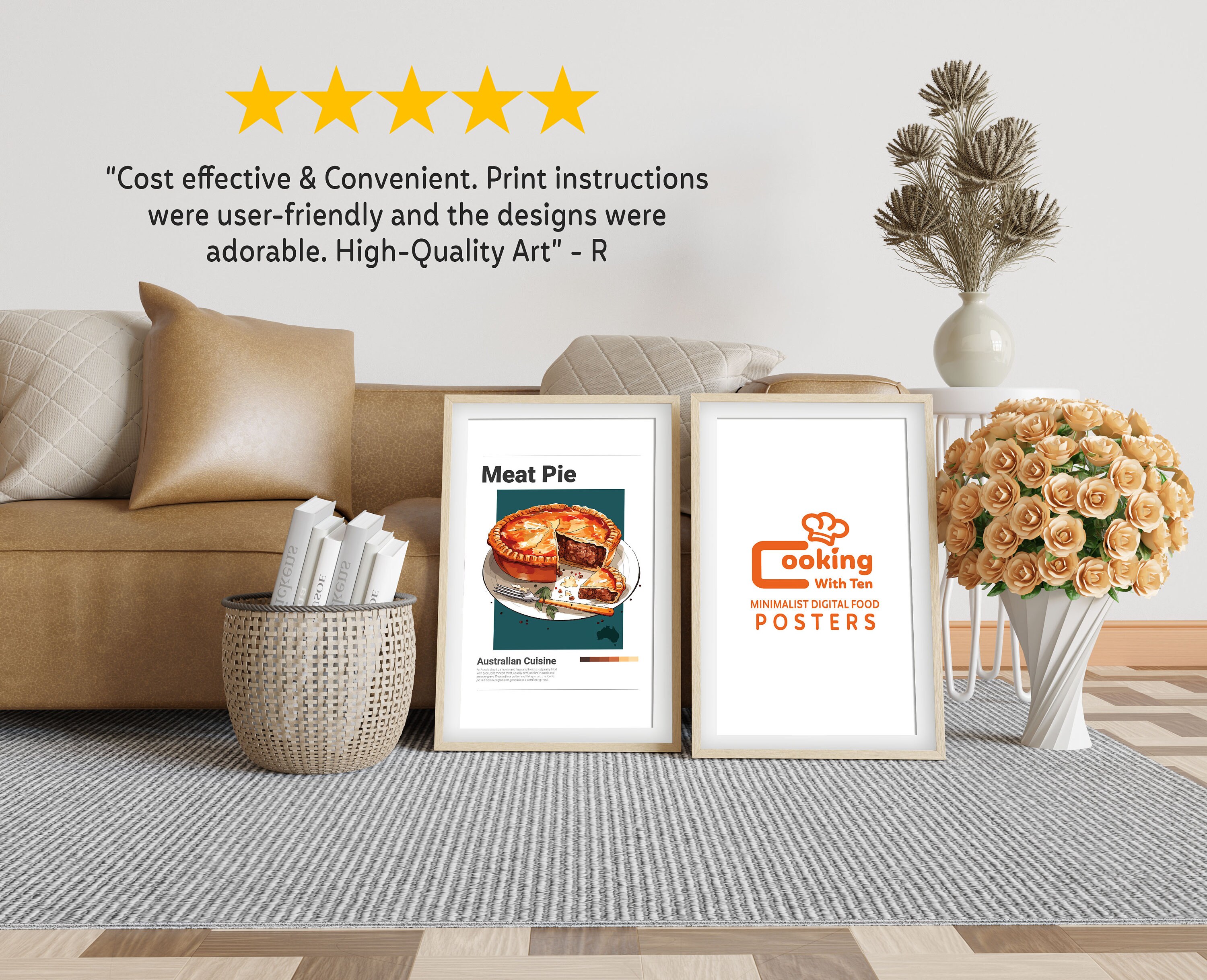 AUSTRALIAN MEAT PIE Poster Minimalist Wall Art Decor Digital Prints ...