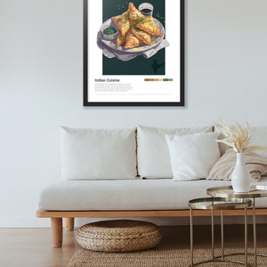 INDIAN SAMOSA POSTER | Minimalist Indian Samosa Wall Art Decor ...