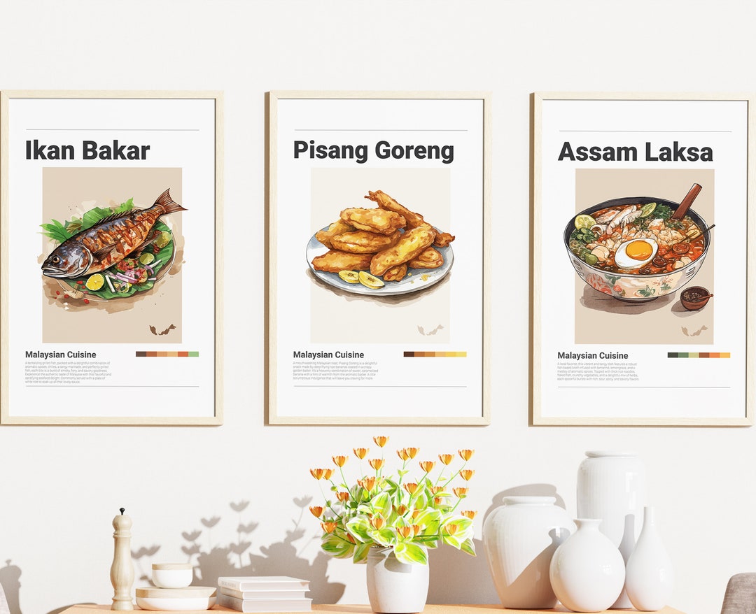 Minimalist Malaysian Food Poster Bundle Wall Art Decor - Etsy