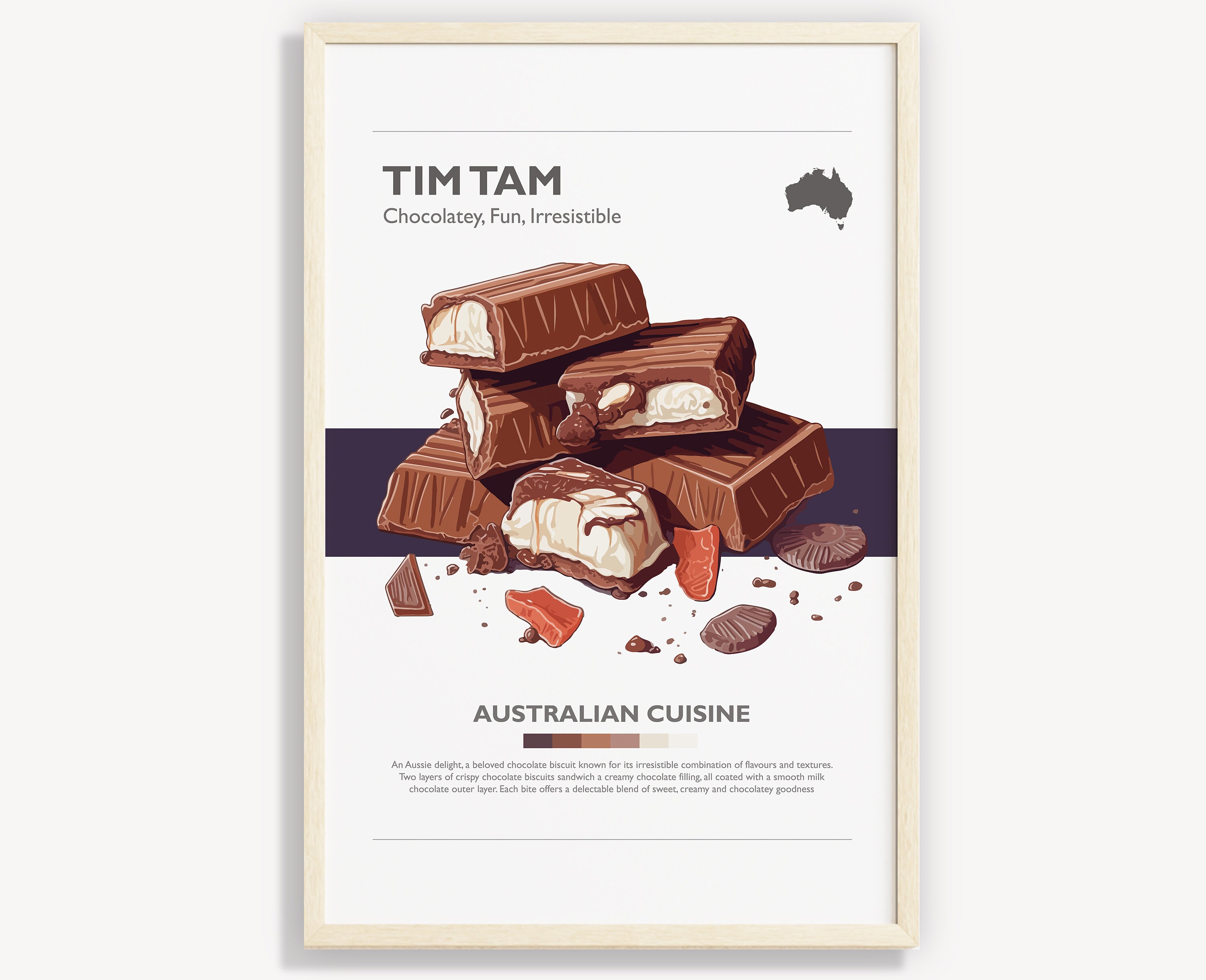 AUSTRALIAN TIM TAM Poster | Minimalist Wall Art Decor | Digital Prints ...
