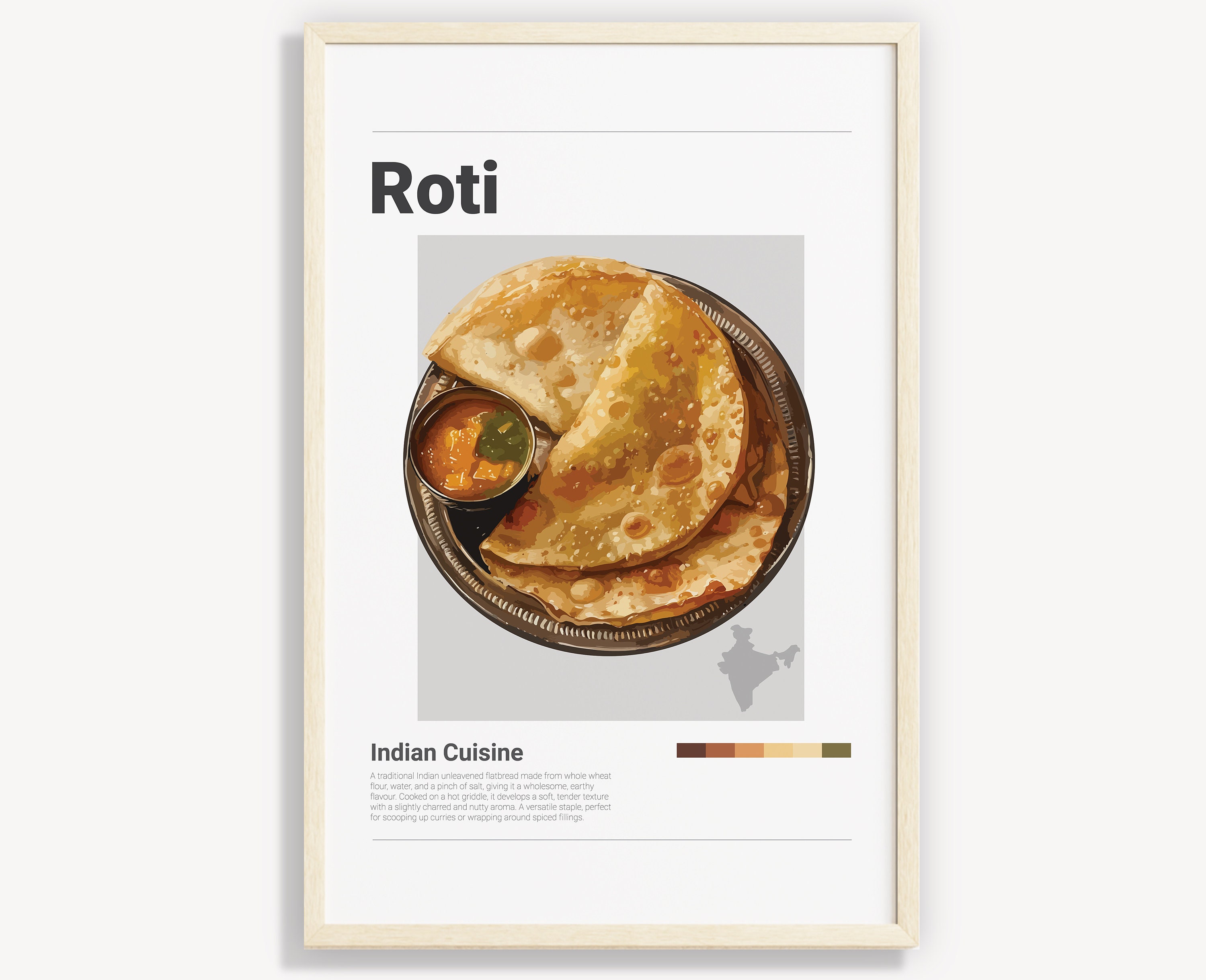 INDIAN ROTI POSTER Minimalist Wall Art Decor Digital Prints Poster Art ...