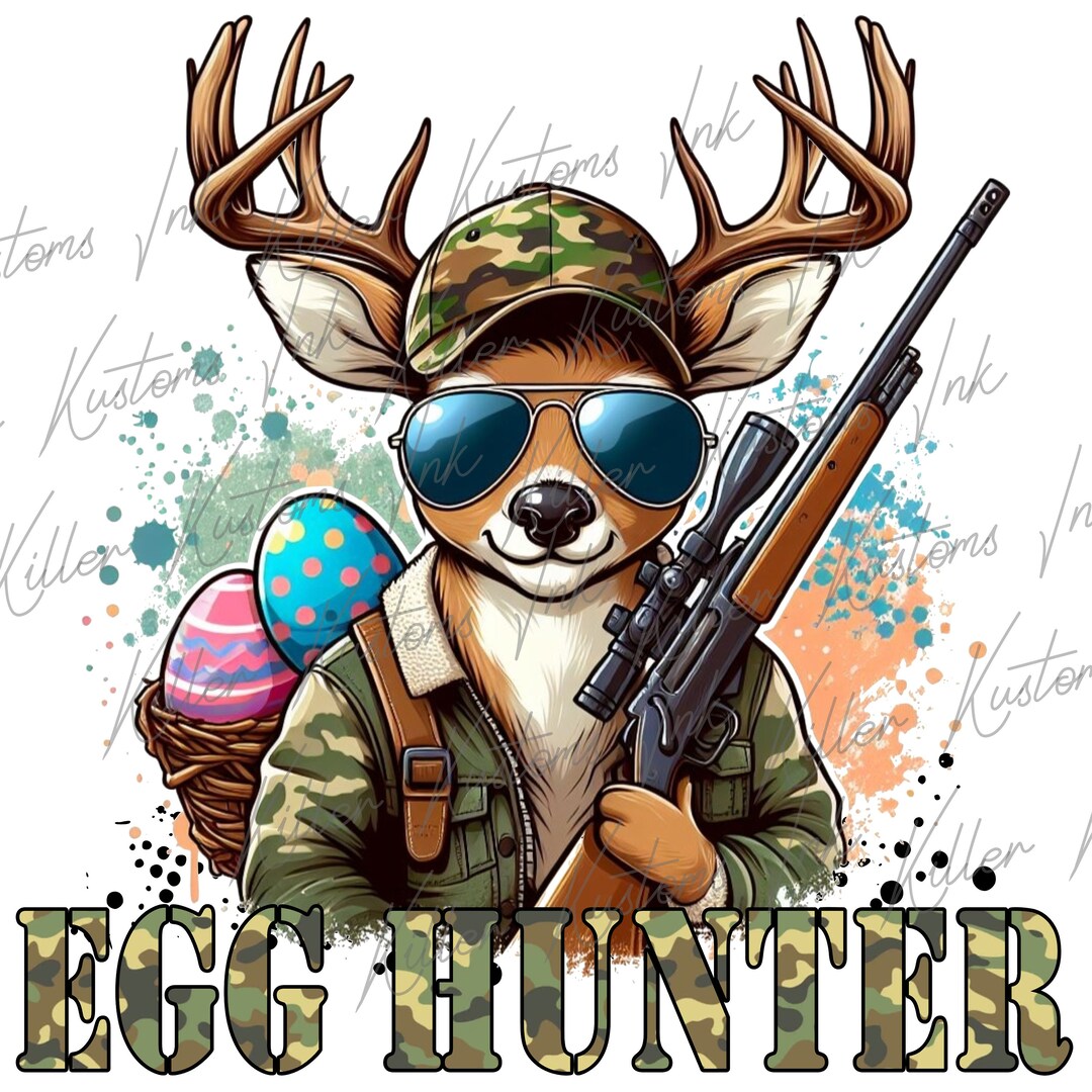 Egg Hunter Sublimation PNG, Easter Camo Deer Digital Download, Kids and ...