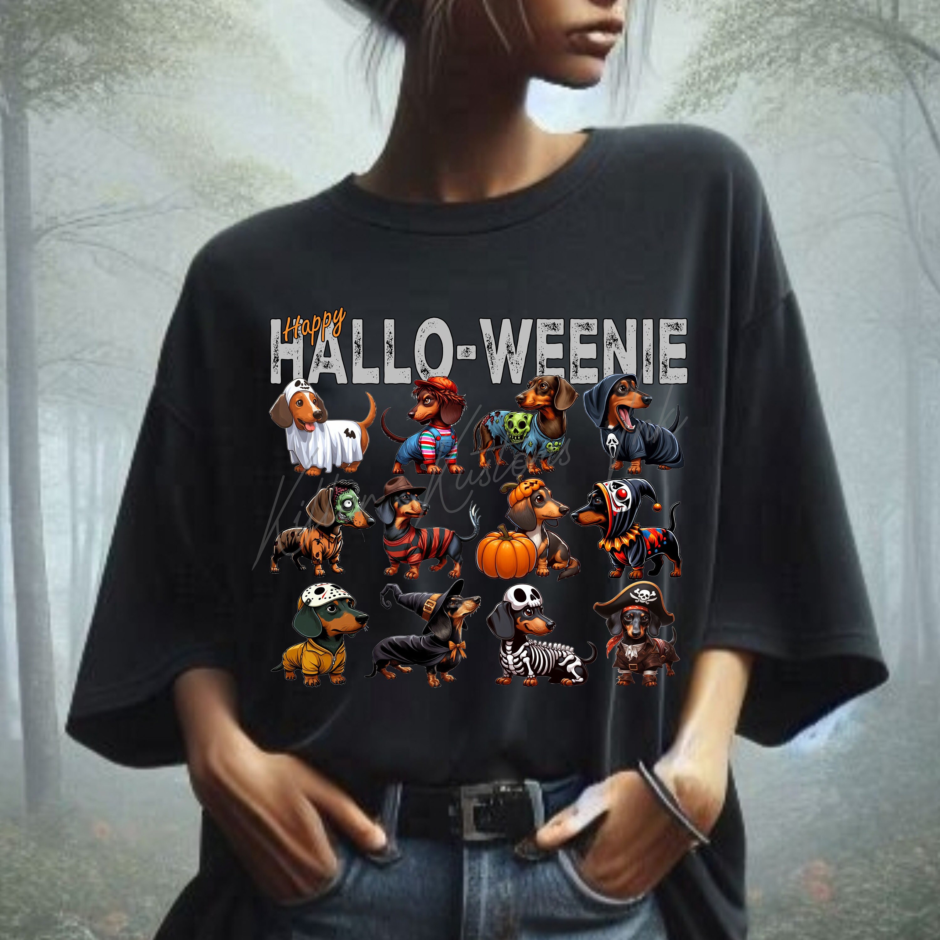 Happy Hallo-weenie Sublimation PNG, Dachshund in Costume Digital File ...