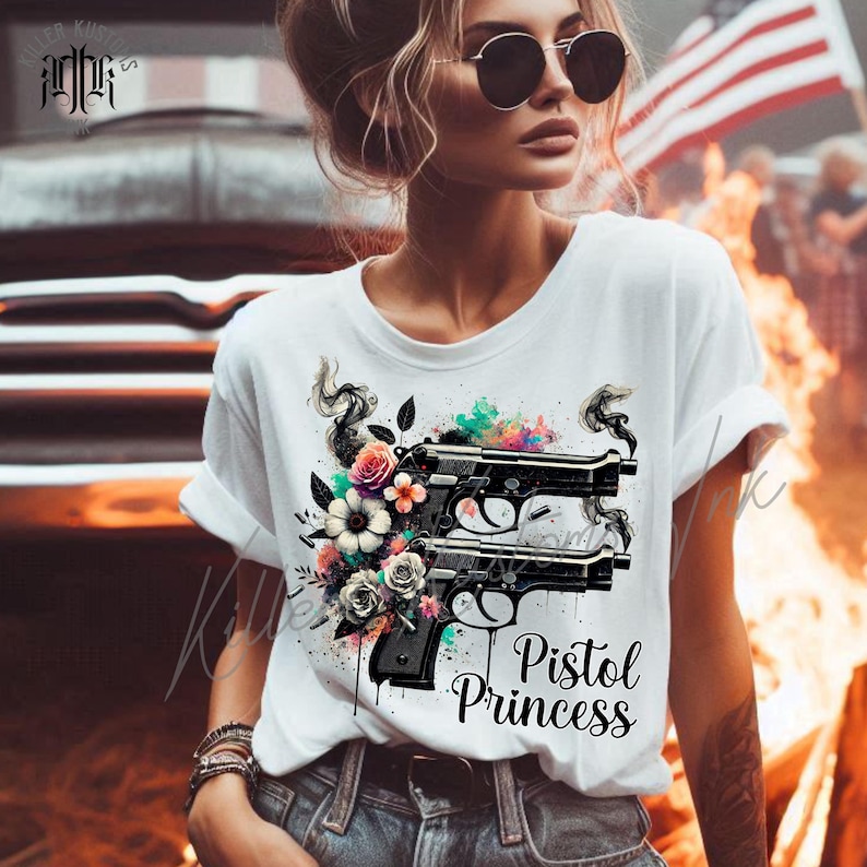 Pistol Princess Digital Design, Girls With Guns PNG File, the Second ...