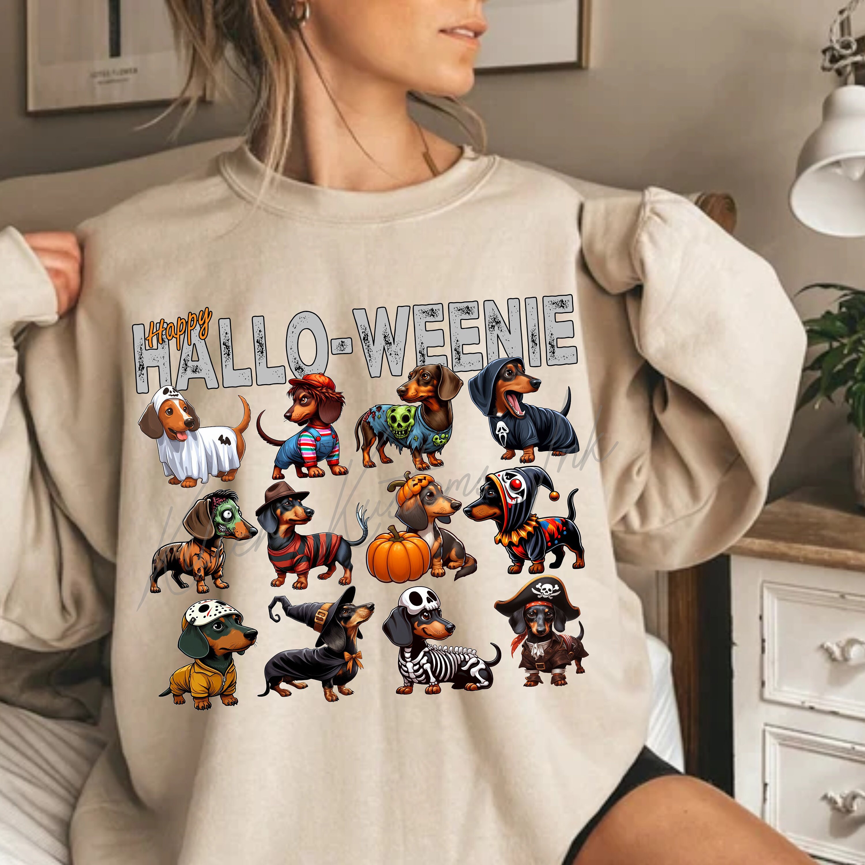 Happy Hallo-weenie Sublimation PNG, Dachshund in Costume Digital File ...
