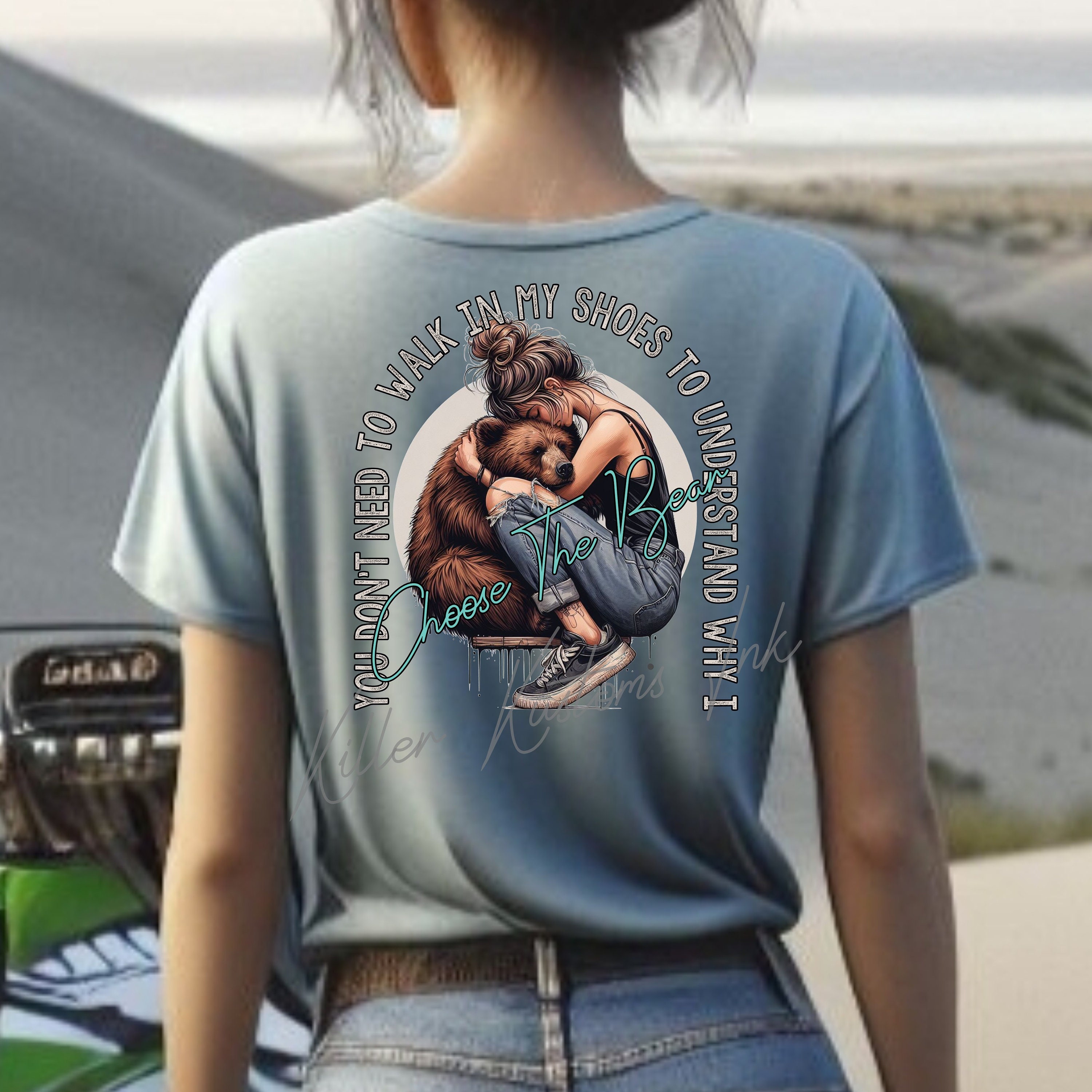 I Choose the Bear PNG, Survivor Digital File, Woman With Bear Digital ...