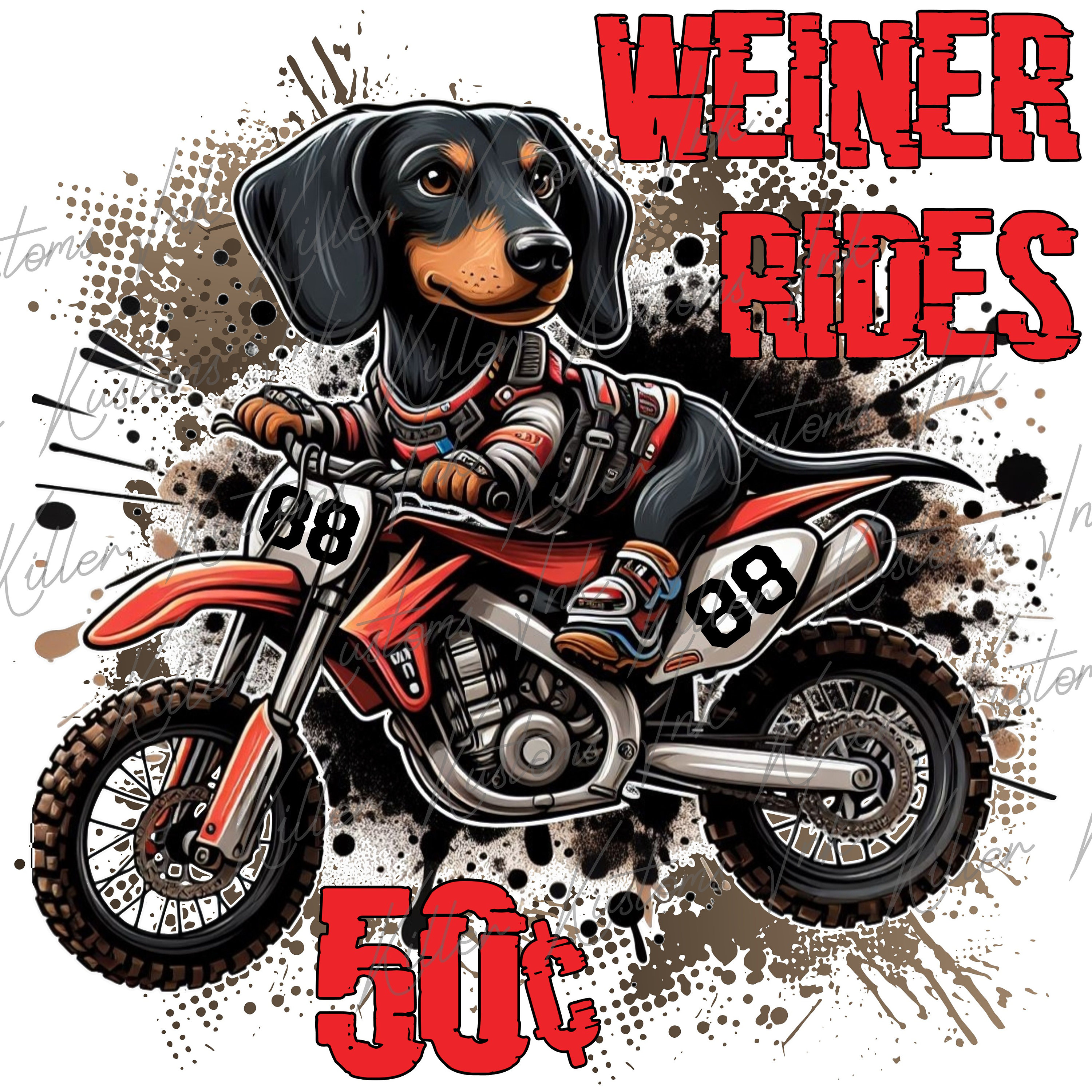 Weiner Rides 50c Sublimation PNG, Men's Motocross Digital Download ...