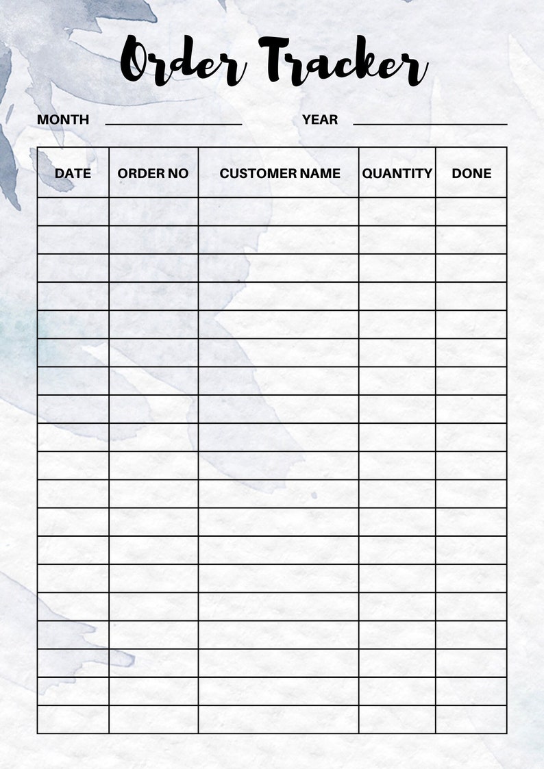 Printable & Digital Order Tracker Template. PRINTABLE. Perfect for Etsy ...