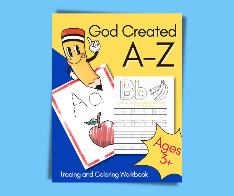 God Created A-Z Tracing and Coloring Workbook - Etsy