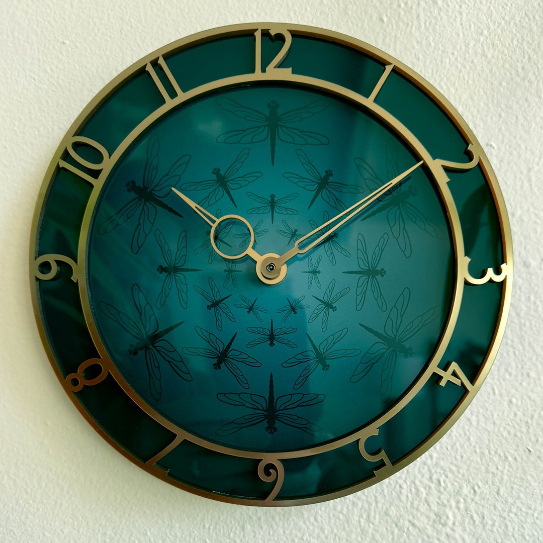 Dragonflies Art Deco Wall Clock - Etsy