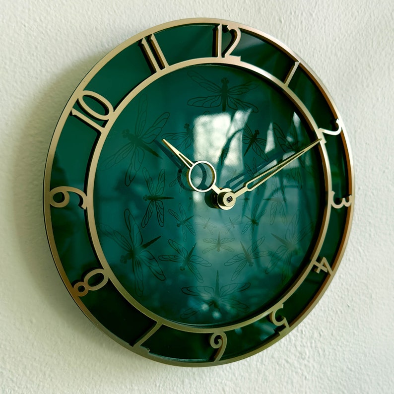 Dragonflies Art Deco Wall Clock - Etsy