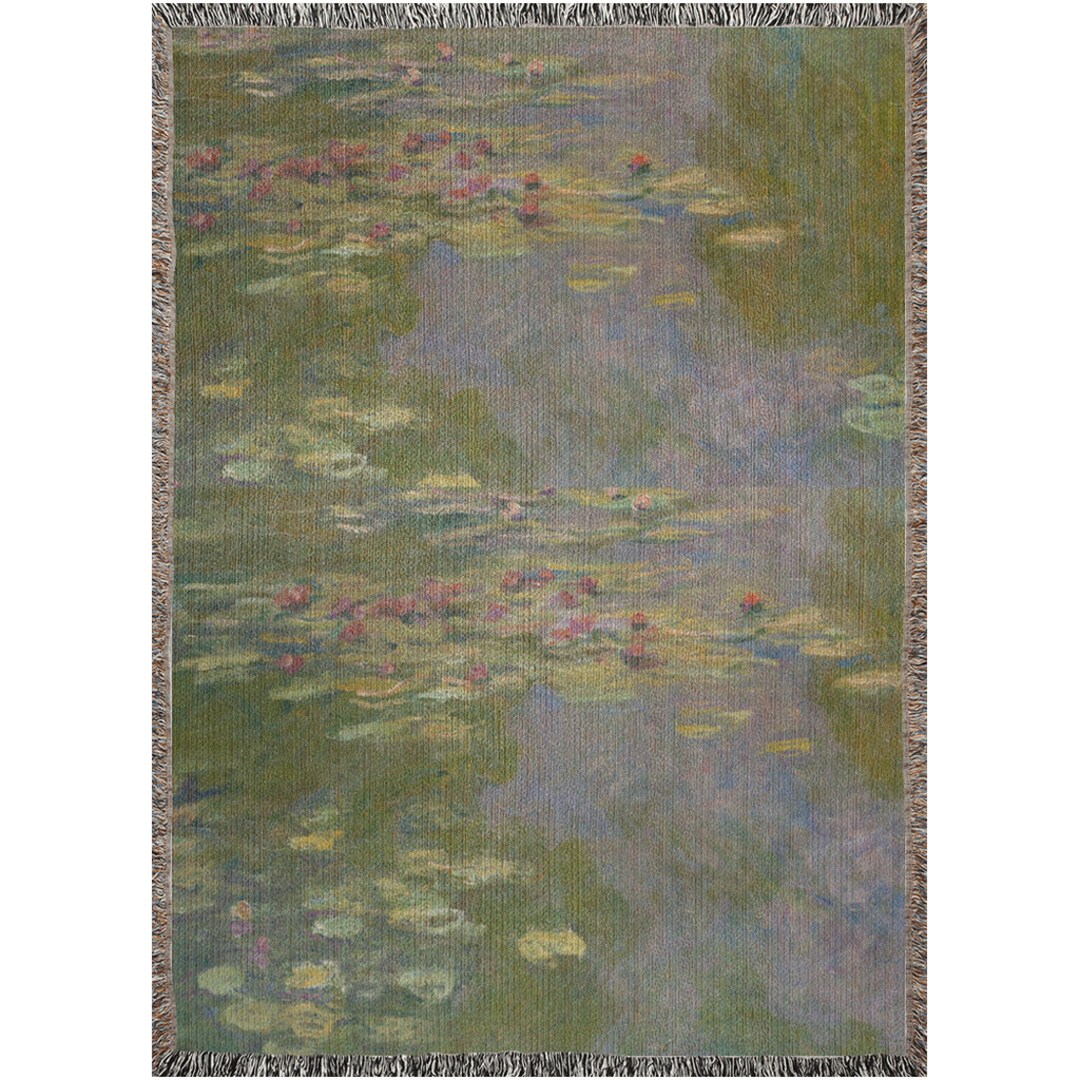 Monet Water Lilies Woven Blanket, Cozy Throw, Cottage Core Home Decor ...