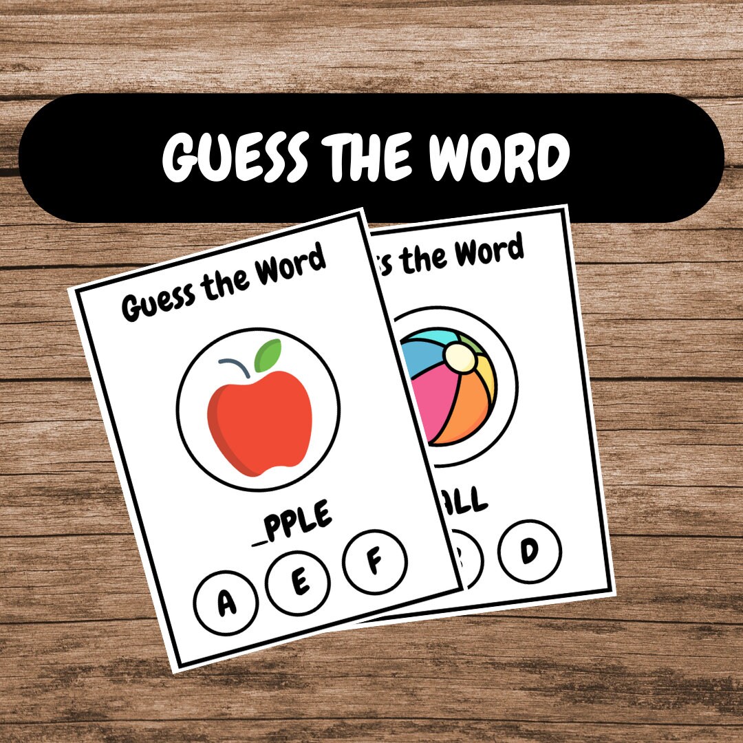 Guess the Word Word Games Words Learning Complete the - Etsy