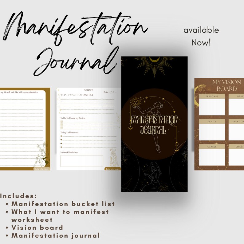 Manifestation Journal | Vision Board | Digital & Printable ...