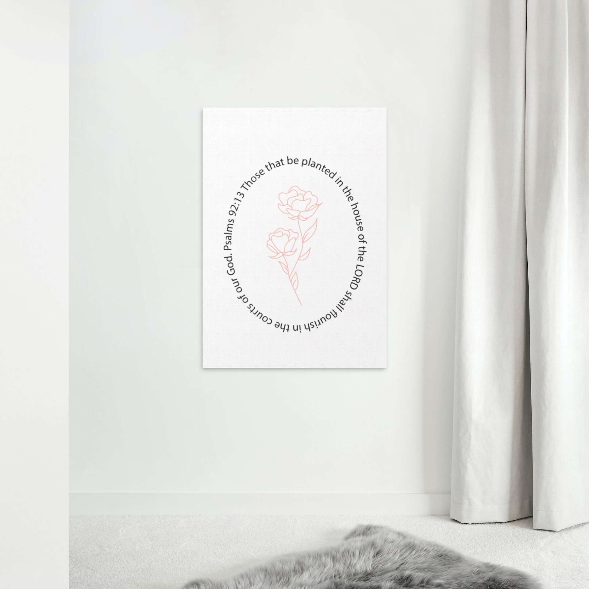 Those Planted Quote, Psalm 92 13, KJV Bible Verse Wall Art, Vertical ...