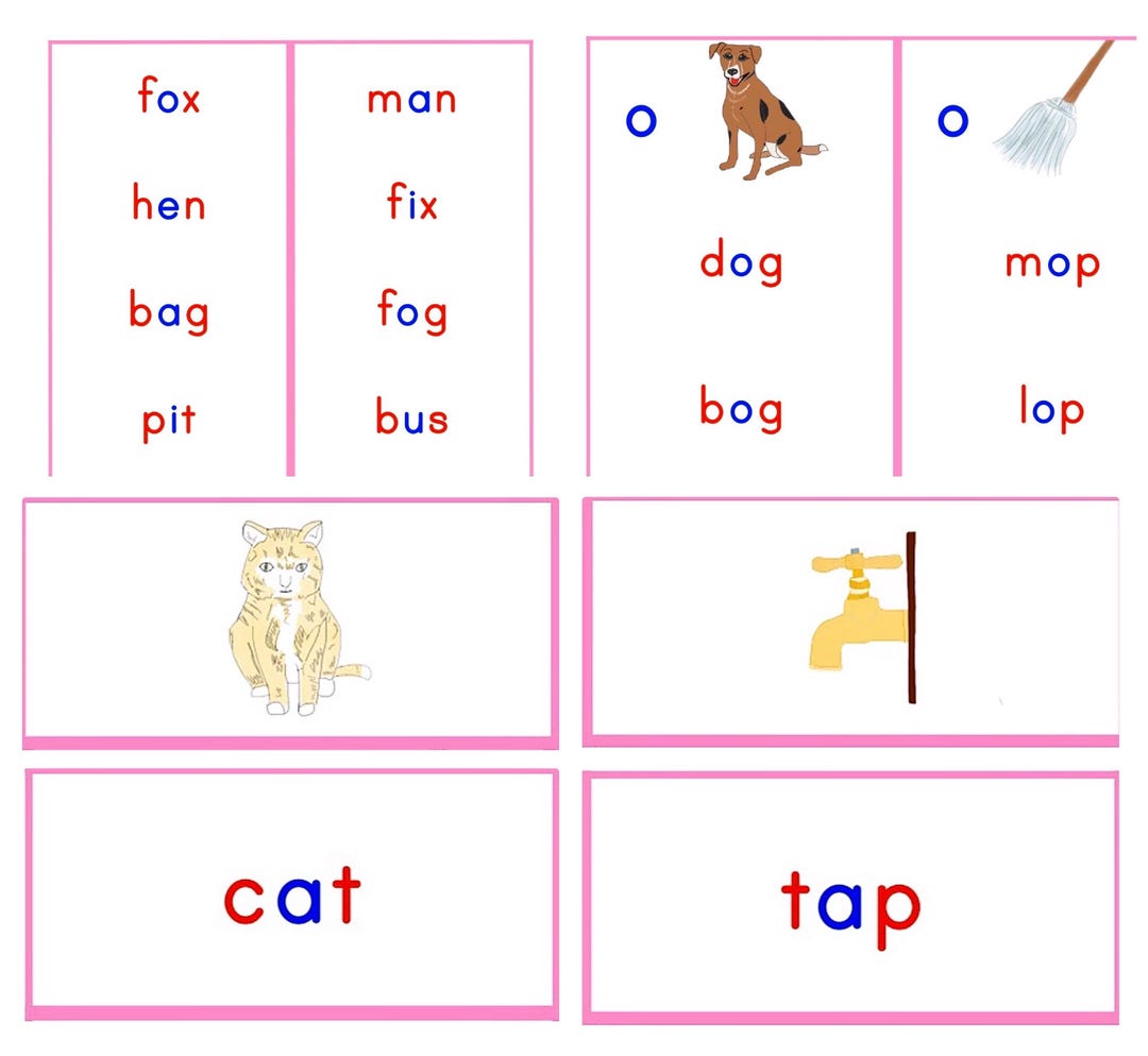 Montessori Pink Series With Phonetic Cvc Reading Activities, in Print ...