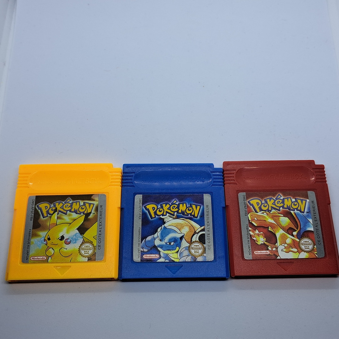 Complete Set of 3 Game Boy Games Pokémon Yellow Blue Red FRENCH Version ...