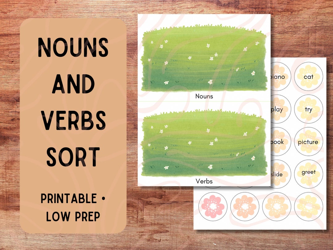 Spring Nouns Printable, Parts of Speech Sorting, Verbs & Nouns Sort ...