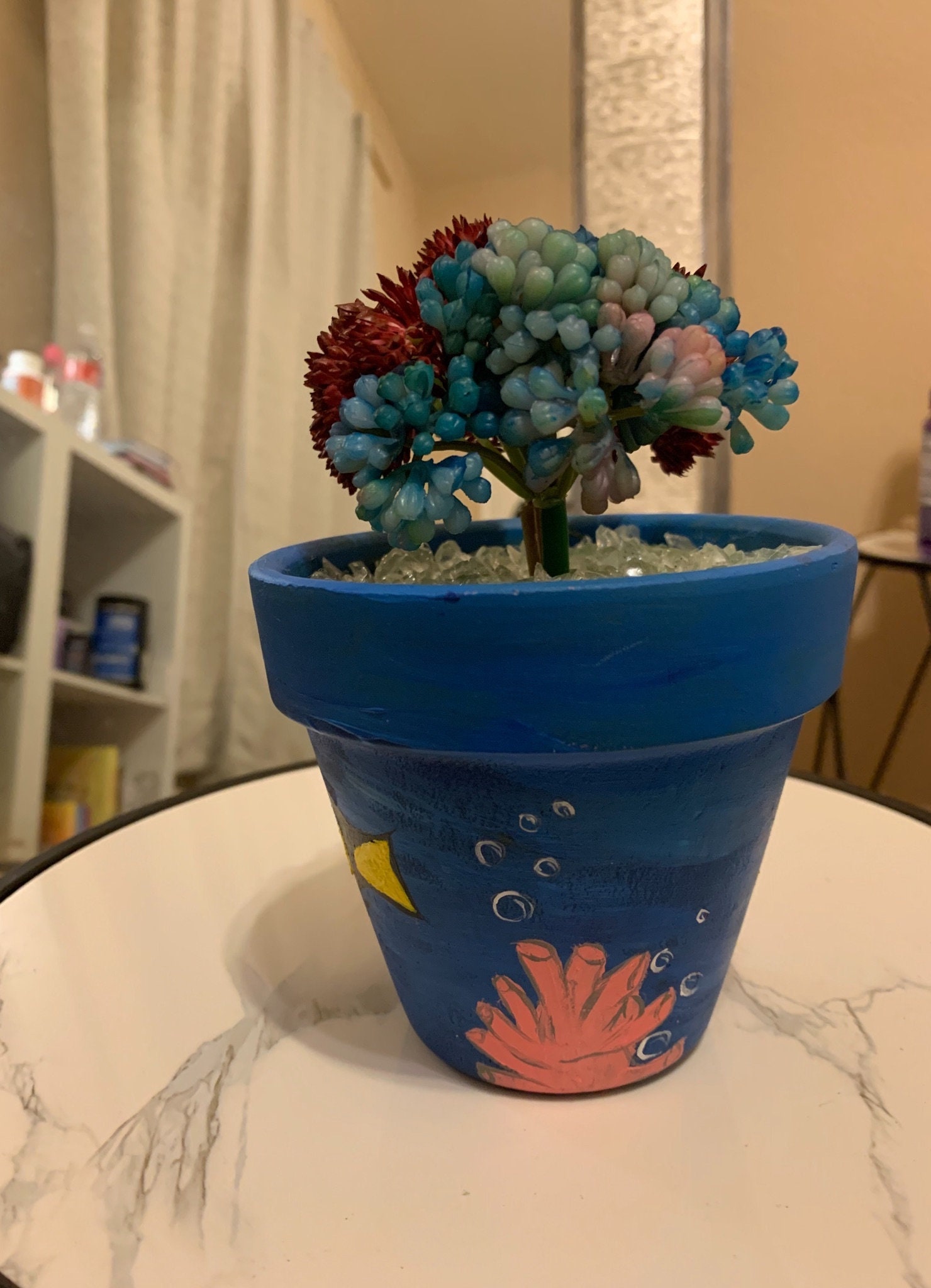 Flower Pot With Acrylic Painting of Nemo & Dory - Etsy