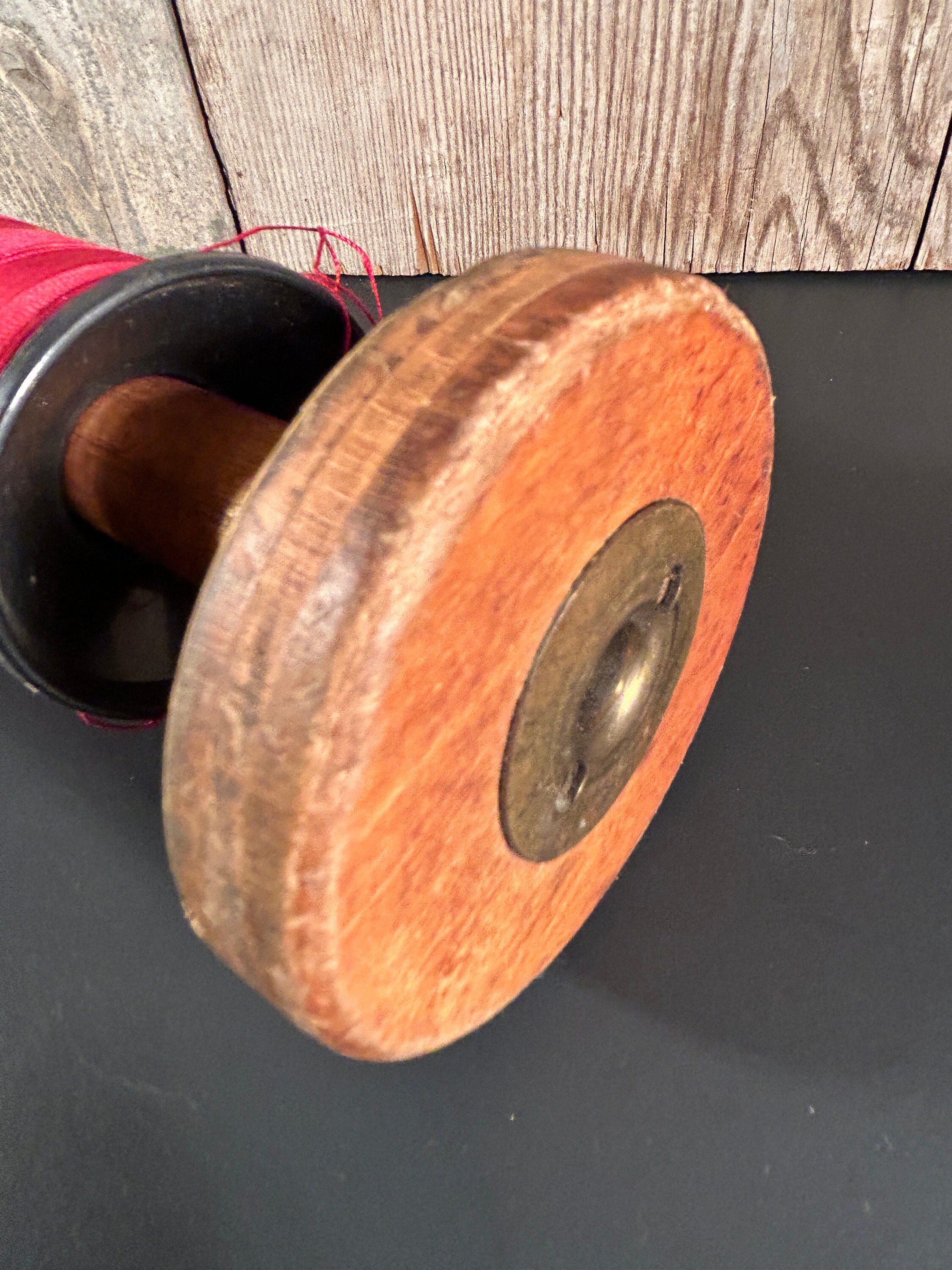 Vintage Industrial Textile Factory Sewing Bobbin Primitive Thread Spool ...