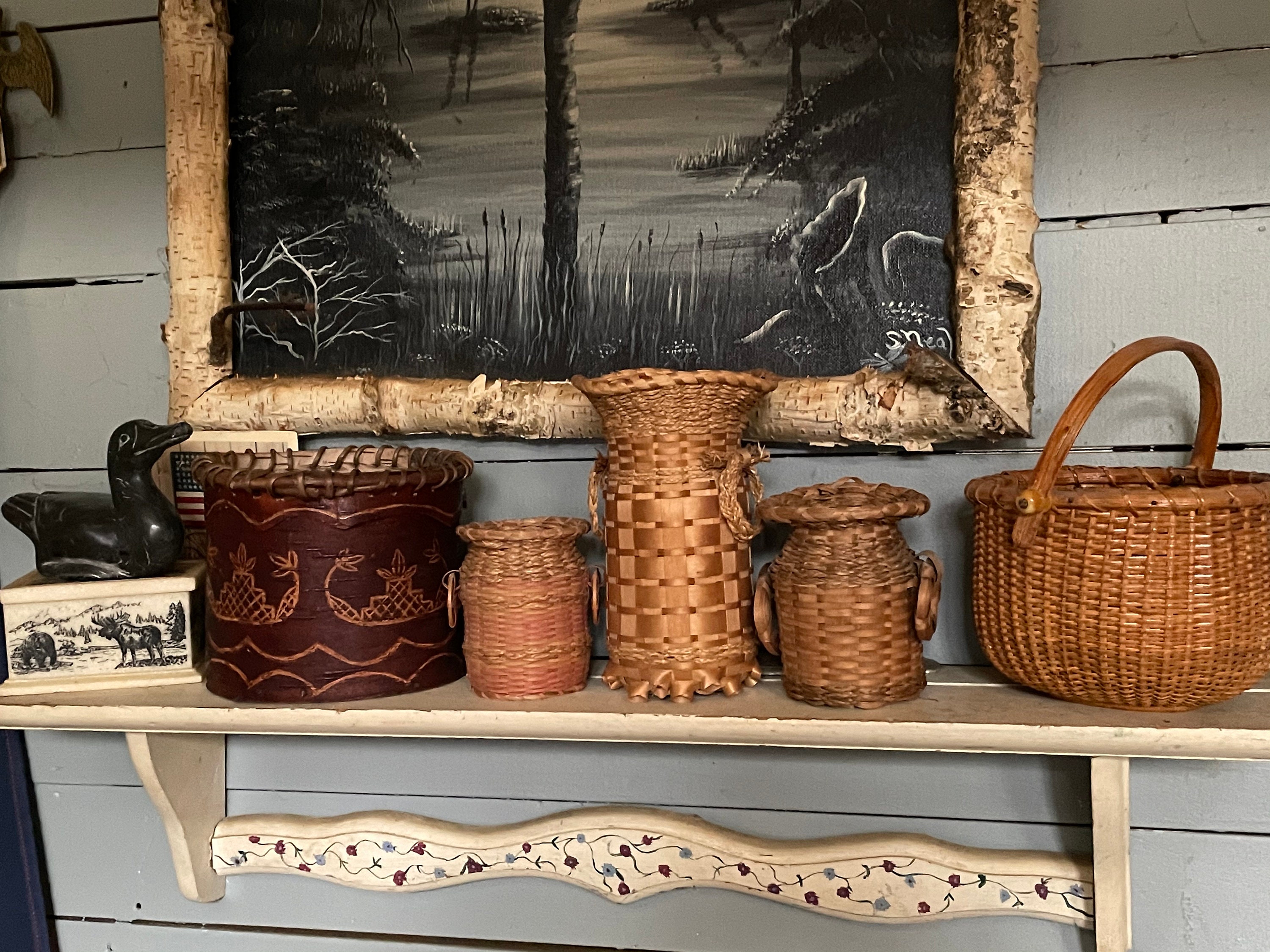 Antique Northeast Wabanaki Passamaquoddy Native American Indian Basket ...