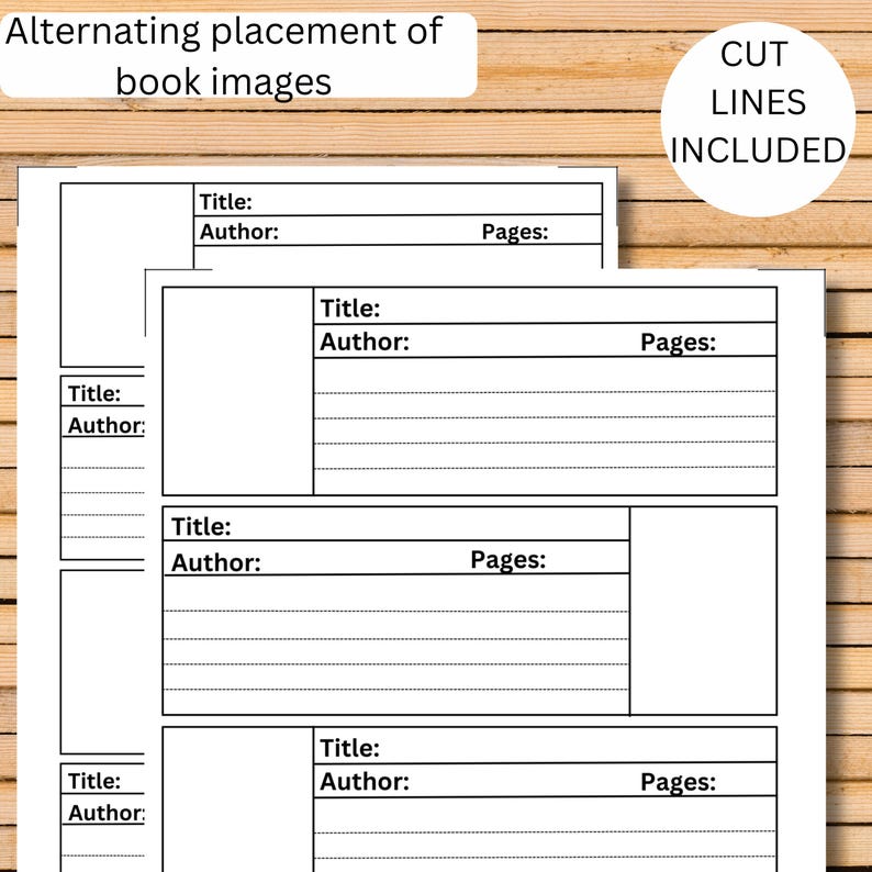 Printable Reading Log | Book Review Pages | Classic HP Size | Instant ...