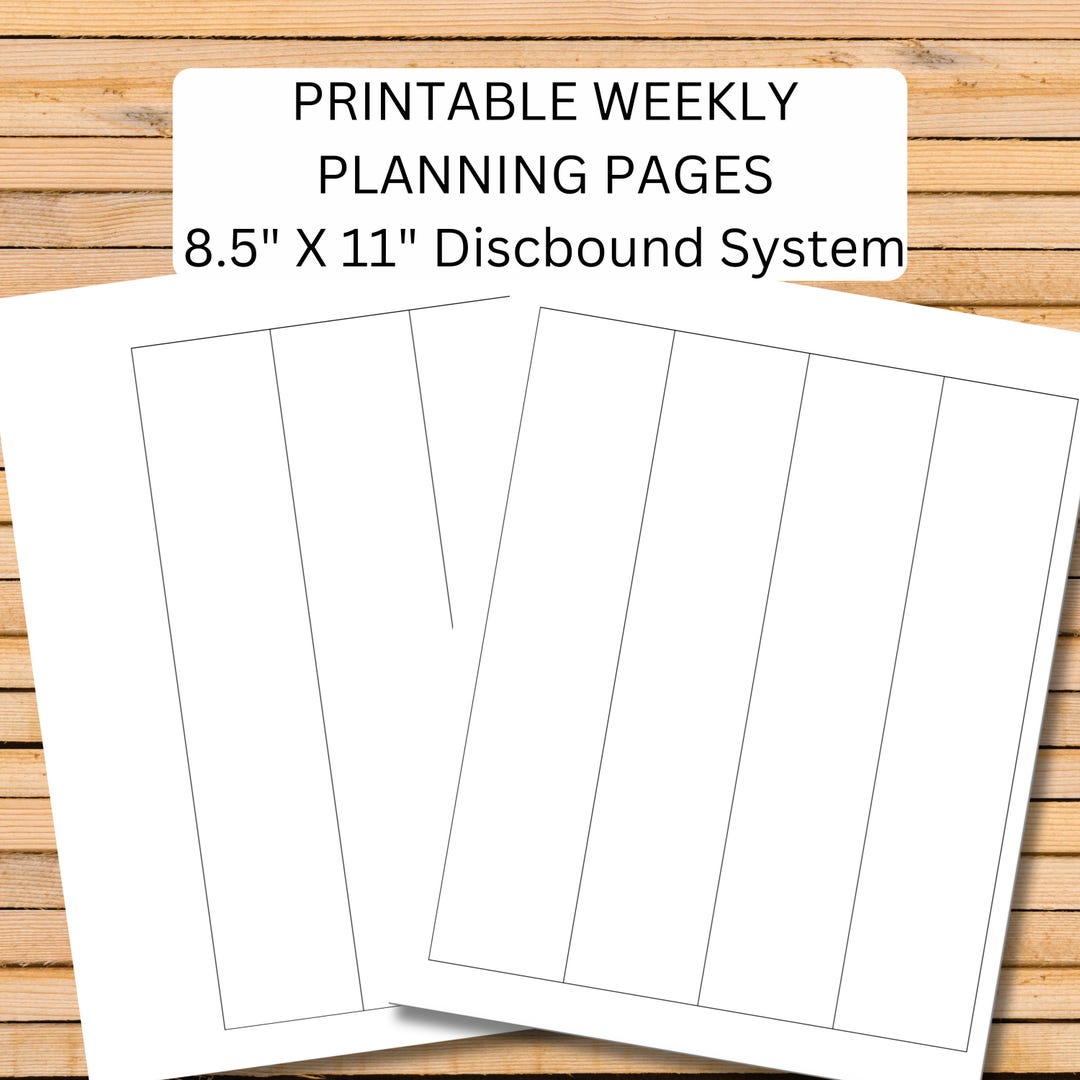 Printable Weekly Planner Pages: 8.5" X 11" Disc Bound System (PDF ...