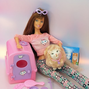 Barbie Kitty Fun Doll 2000 Mattel 28866 Brunette Barbie With ...