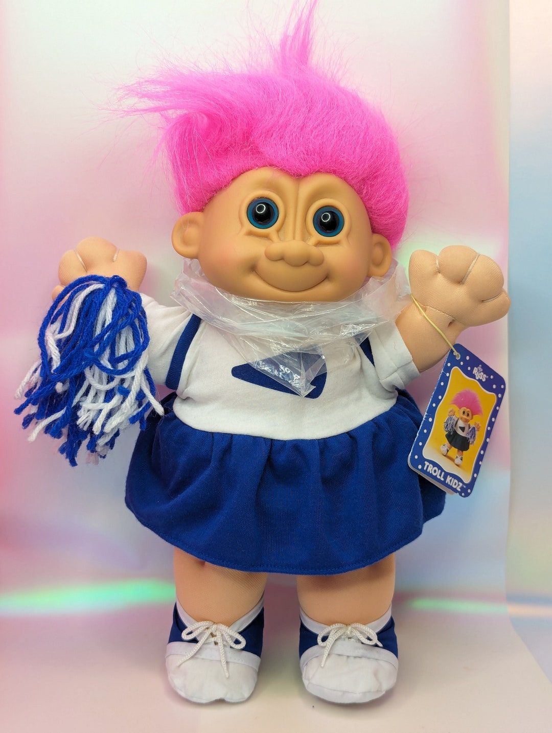 Russ Troll Kidz Cheerleader Plush Soft Body Doll Toy Cheer Team Blue ...