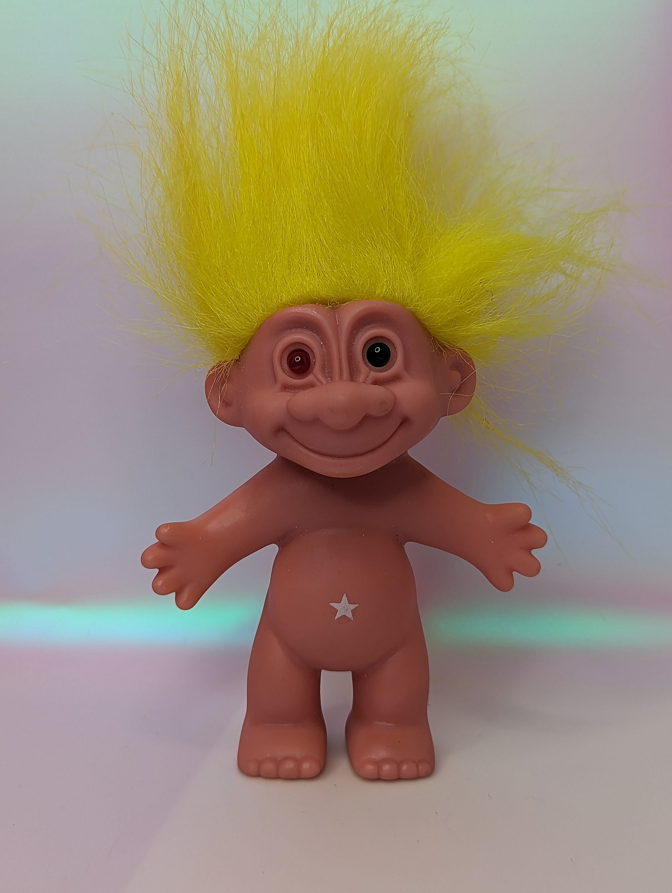 Troll Doll Yellow Hair Light up Green & Red Eyes Non-working - Etsy
