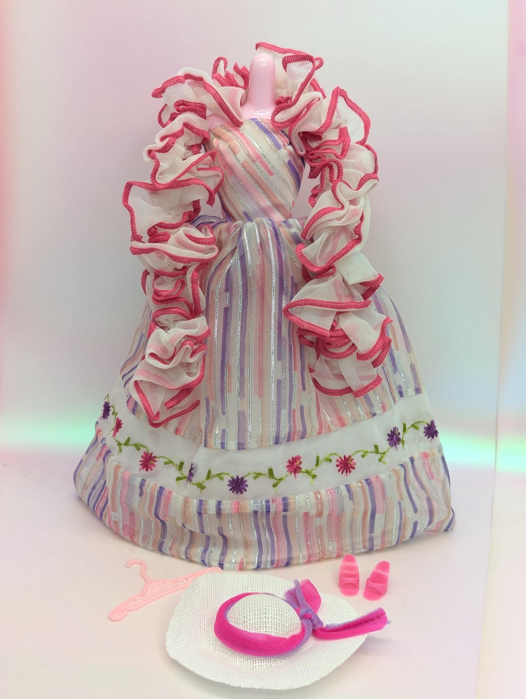 Barbie Springtime Magic Fashion Outfit 1983 Mattel 7092 Dress Boa Shoes ...