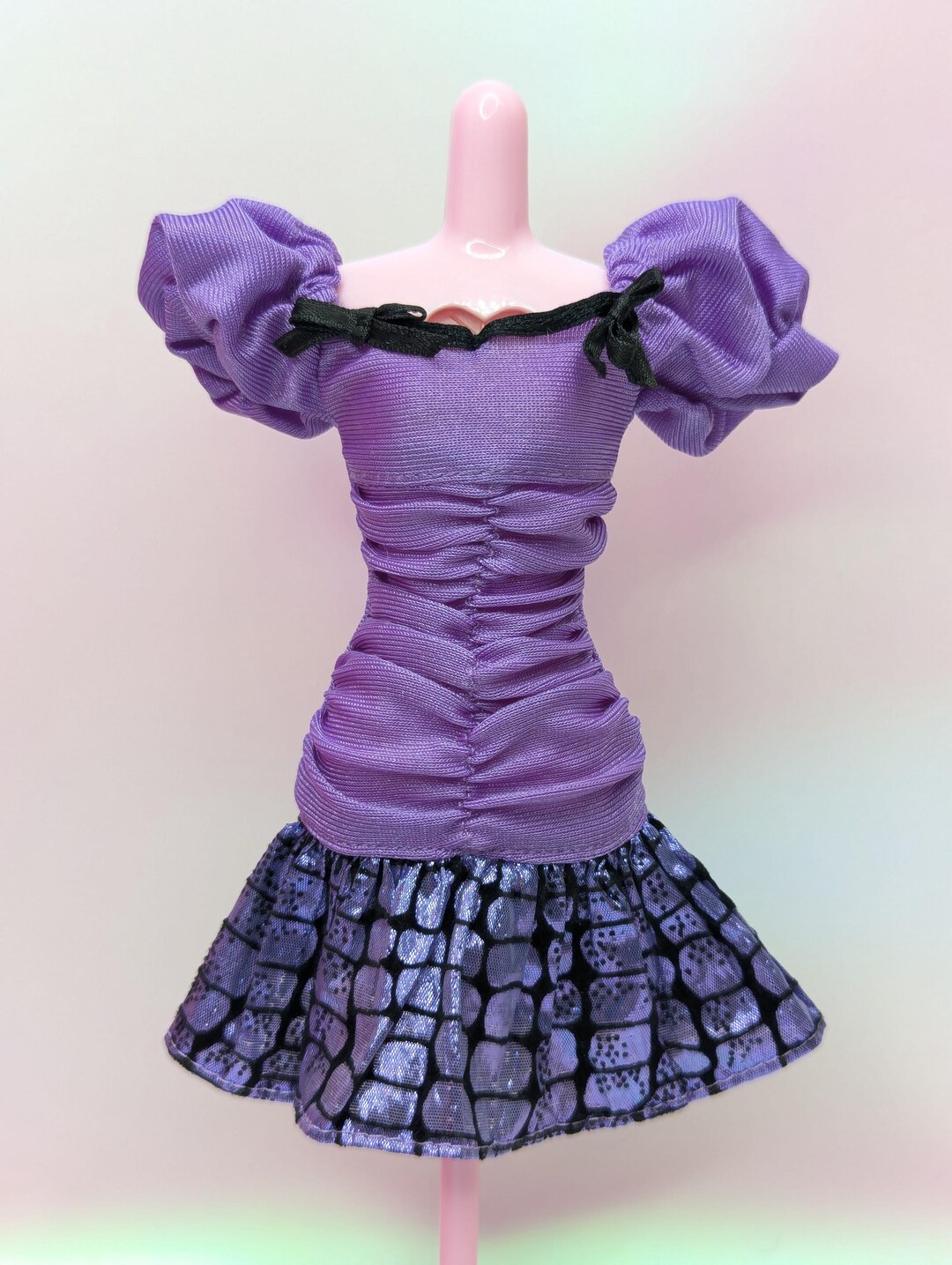 Barbie City Lights Fashions Outfit 1991 Mattel Black Purple Short Party ...