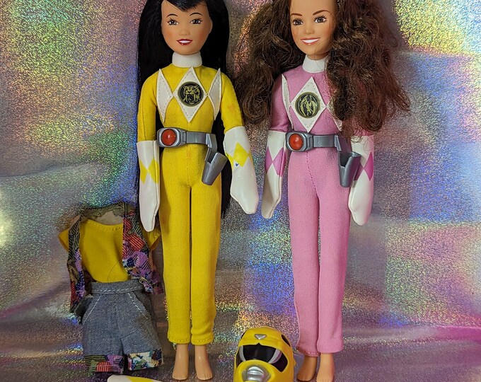 Mighty Morphin Power Rangers for Girls Trini Yellow & Kimberly Pink ...