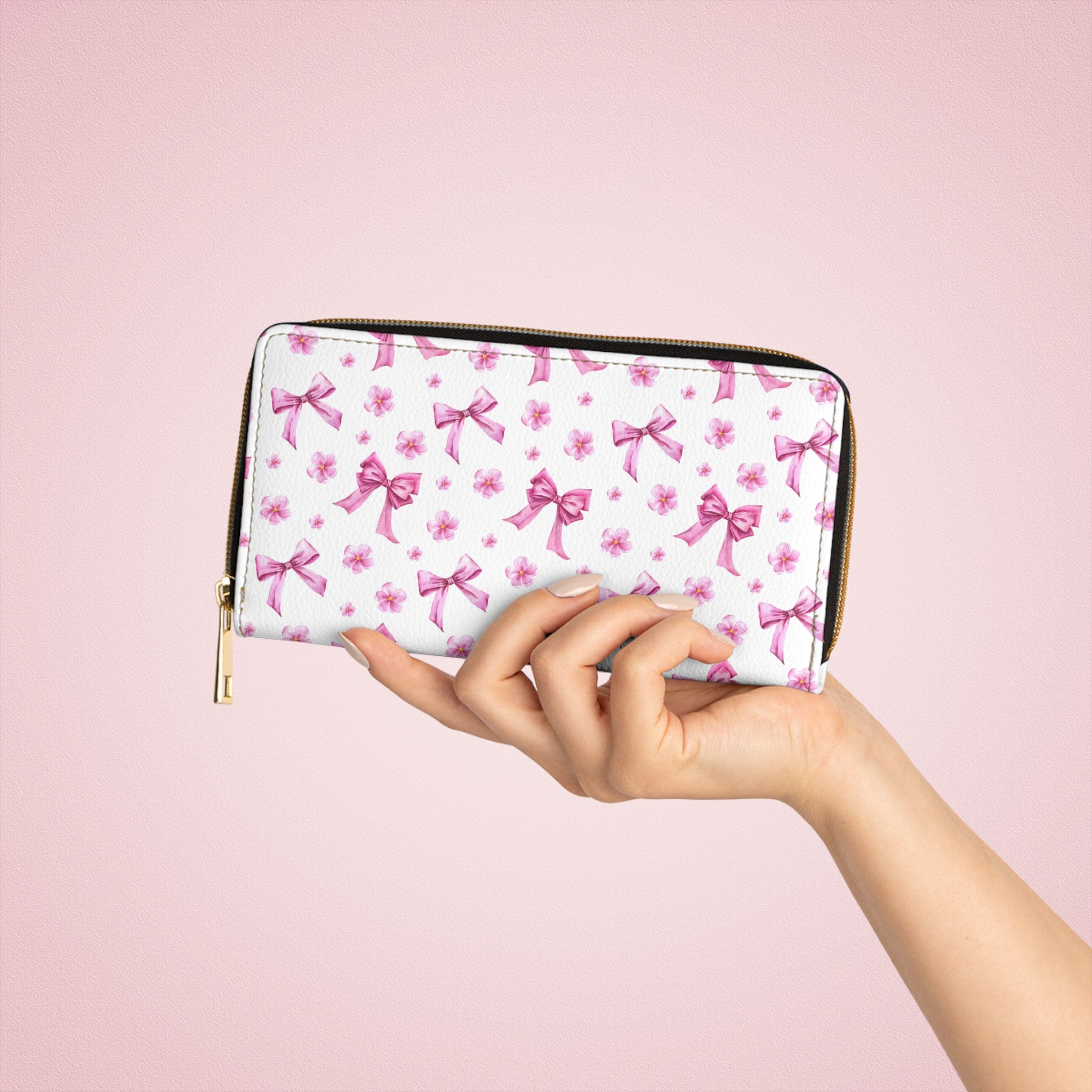 Coquette Womens Zipper Wallet, Pink Bows Coin Purse, Pretty in Pink ...