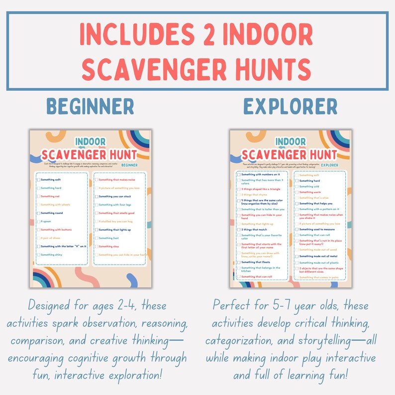 Printable Scavenger Hunts for Kids | Indoor & Outdoor Cognitive ...