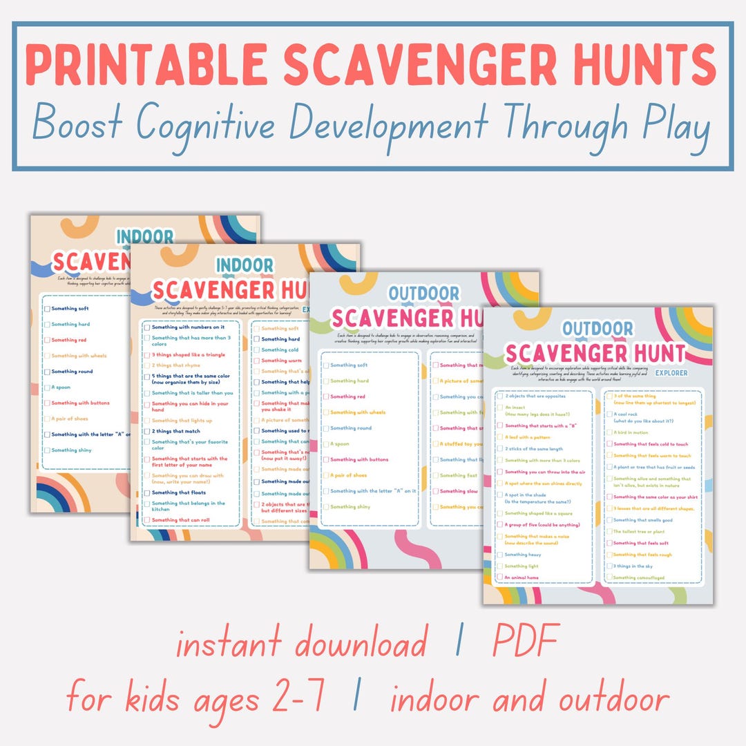 Printable Scavenger Hunts for Kids | Indoor & Outdoor Cognitive ...
