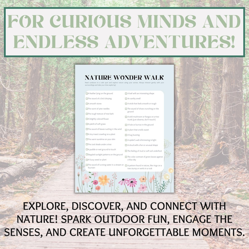 Printable Nature Scavenger Hunt for Kids - Outdoor Sensory Activity ...